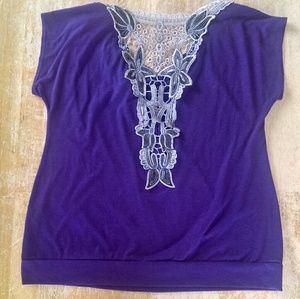 L8teR | Tops | Plus Size 2x Womans Short Sleeve W Deep V Back | Poshmark
